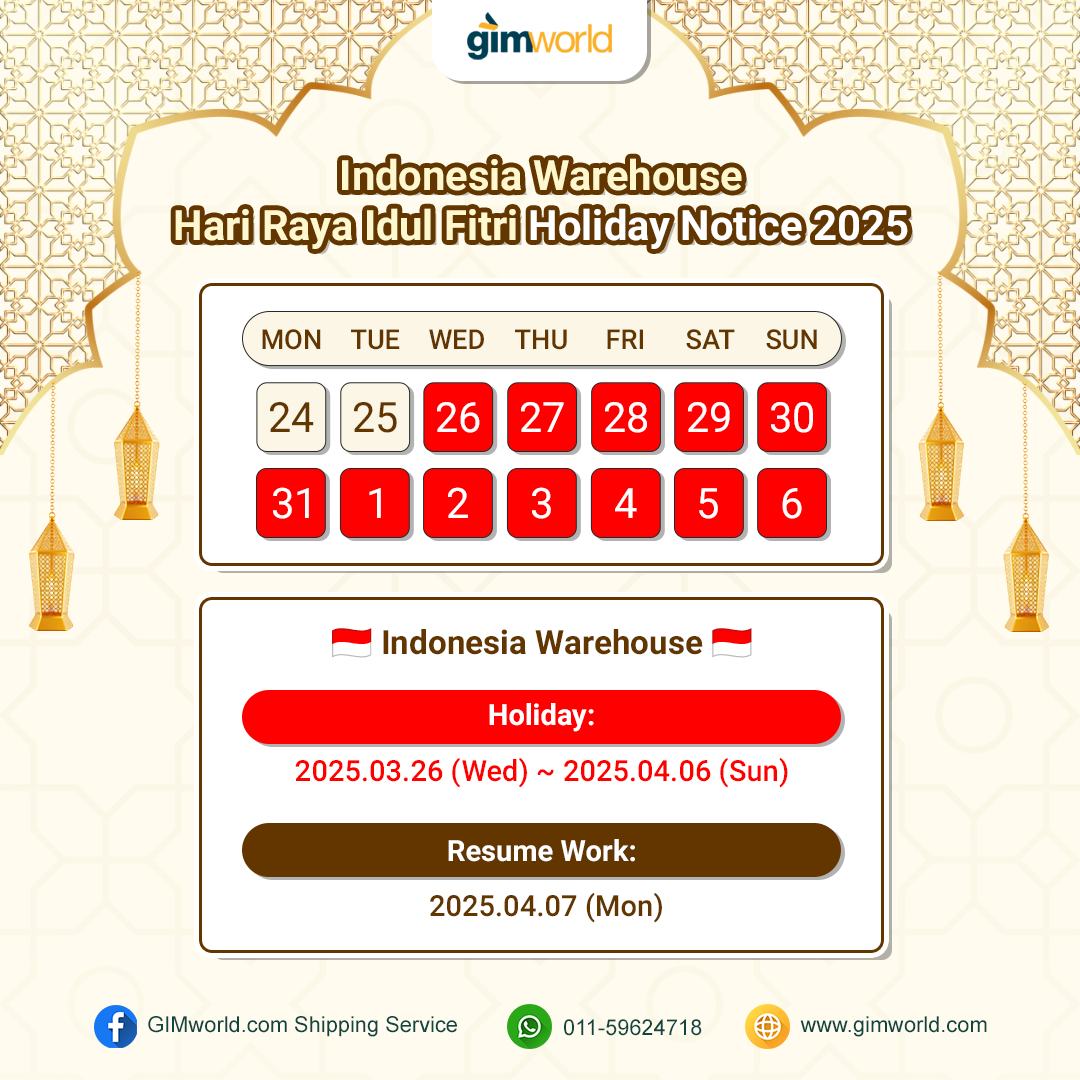 26/03/2025 Indonesia Warehouse Hari Raya Idul Fitri Holiday Notice